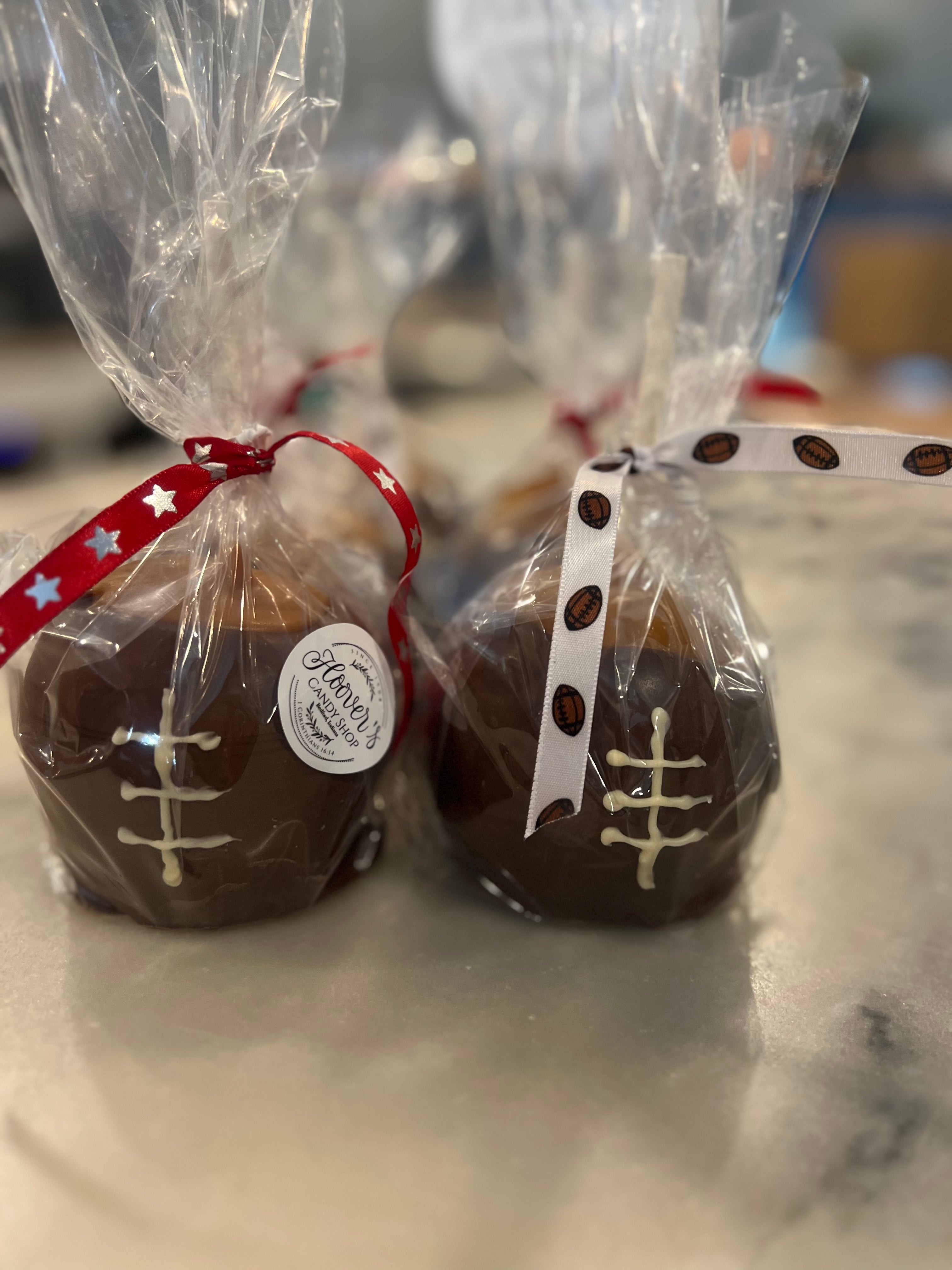 Football Apples | Hoover's Candy Shop